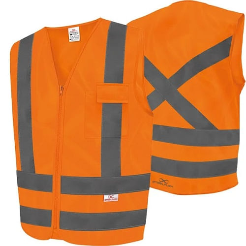 Colete Refletor Tipo Jaqueta 1Bolso Laranja M STEELFLEX - Apiguana