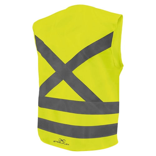 Colete Refletor Tipo Jaqueta Sem/Bolso Amarelo XG STEELFLEX - Apiguana